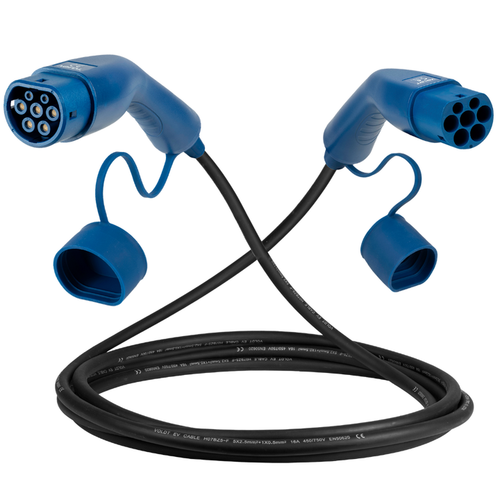 cable de carga tipo 2 - tipo 2 | modo 3 | 16A | 11kW